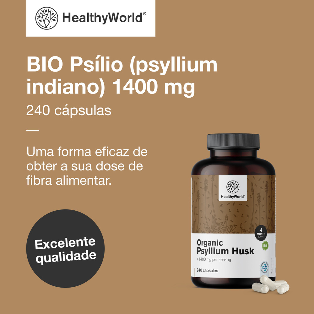 BIO Psílio (psyllium indiano) 1400 mg, 240 cápsulas - FutuNatura.pt